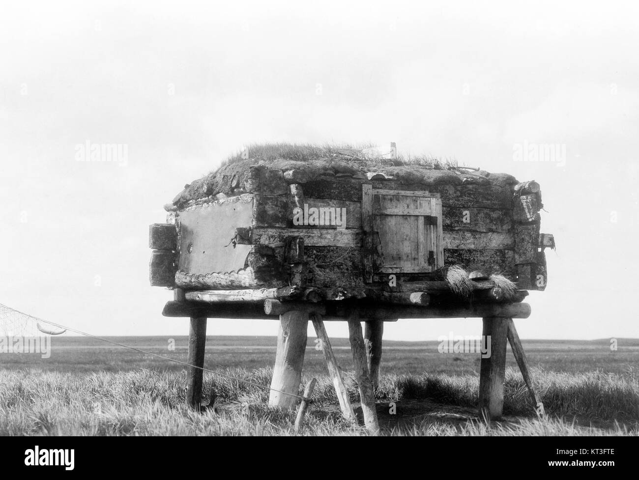 Food caches in Hooper Bay, Alaska, are traditional storage sites used ...