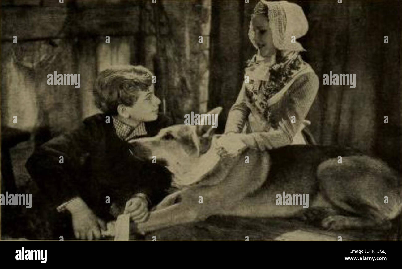 A scene from the 1935 film 'A Dog of Flanders,' featuring actors ...