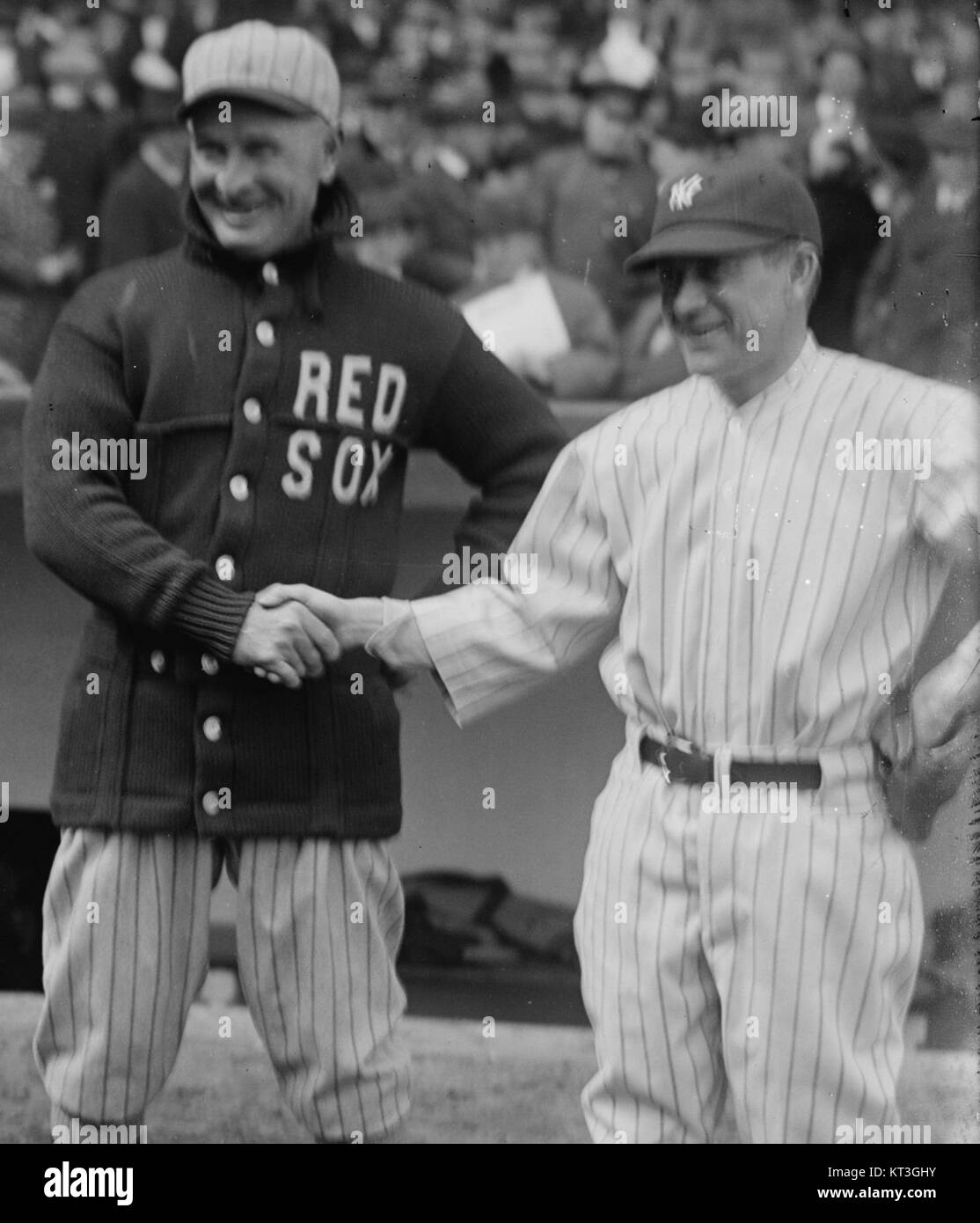 A famous moment in baseball history, Frank Chance and Miller Huggins ...