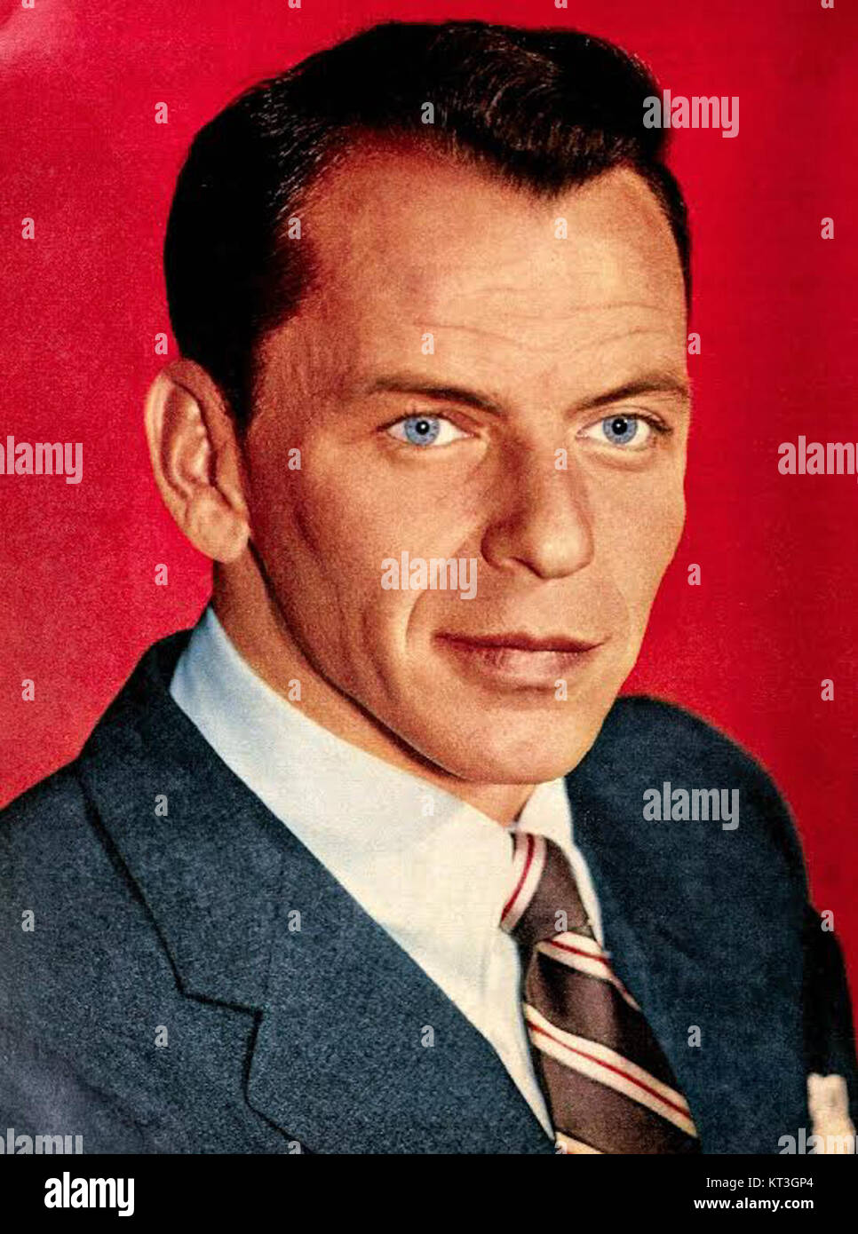 Frank Sinatra, an iconic American singer and actor, is shown here in ...