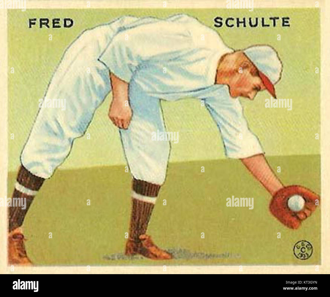 This image refers to a Goudey card featuring Fred Schulte, a baseball ...