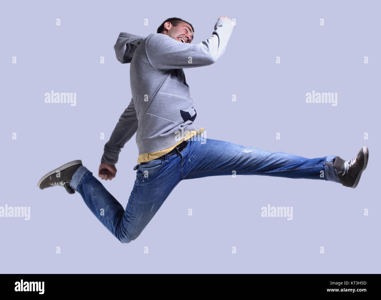 beautiful young man runs Stock Photo - Alamy