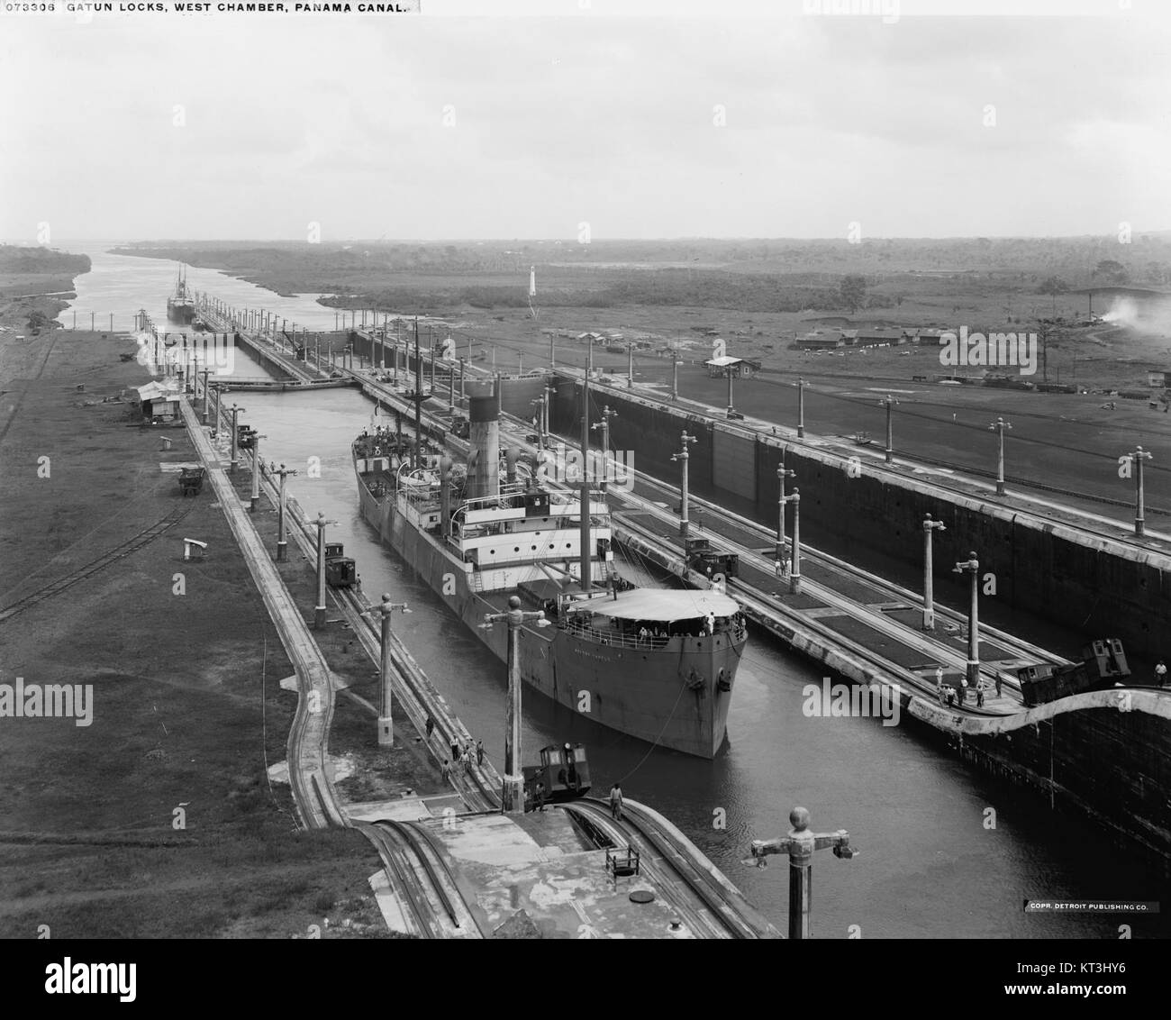 Gatun Locks, part of the Panama Canal, are a key component in the canal ...