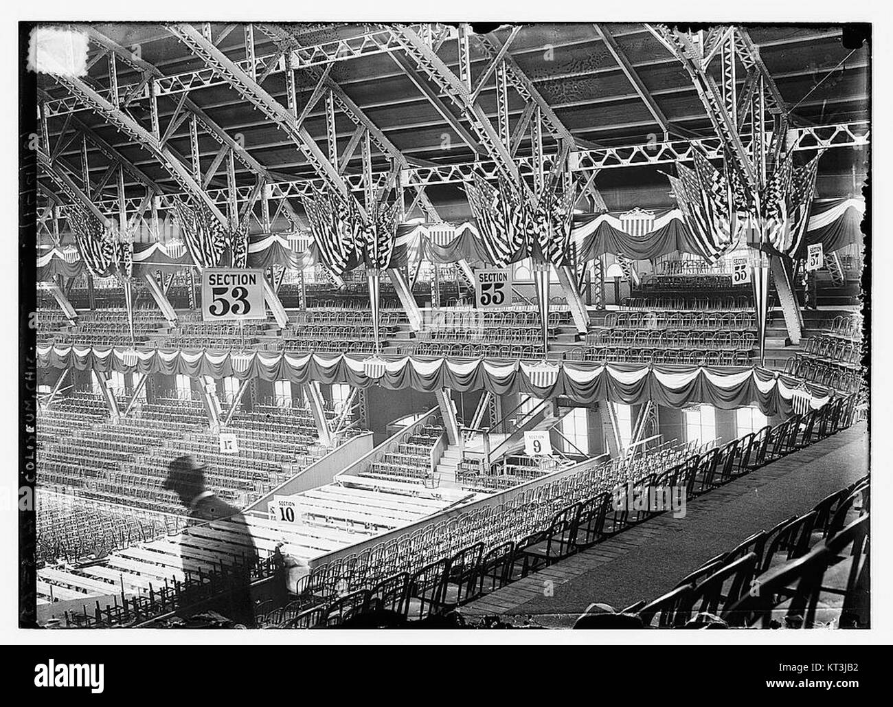 This image captures the interior of the empty Coliseum in Chicago ...