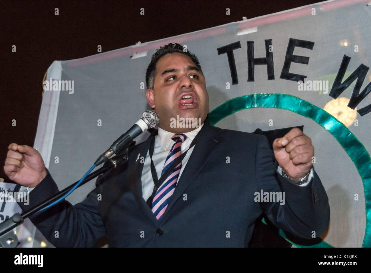 Imran Hussain, Labour MP for Bradford East, speaking at the Stop the ...
