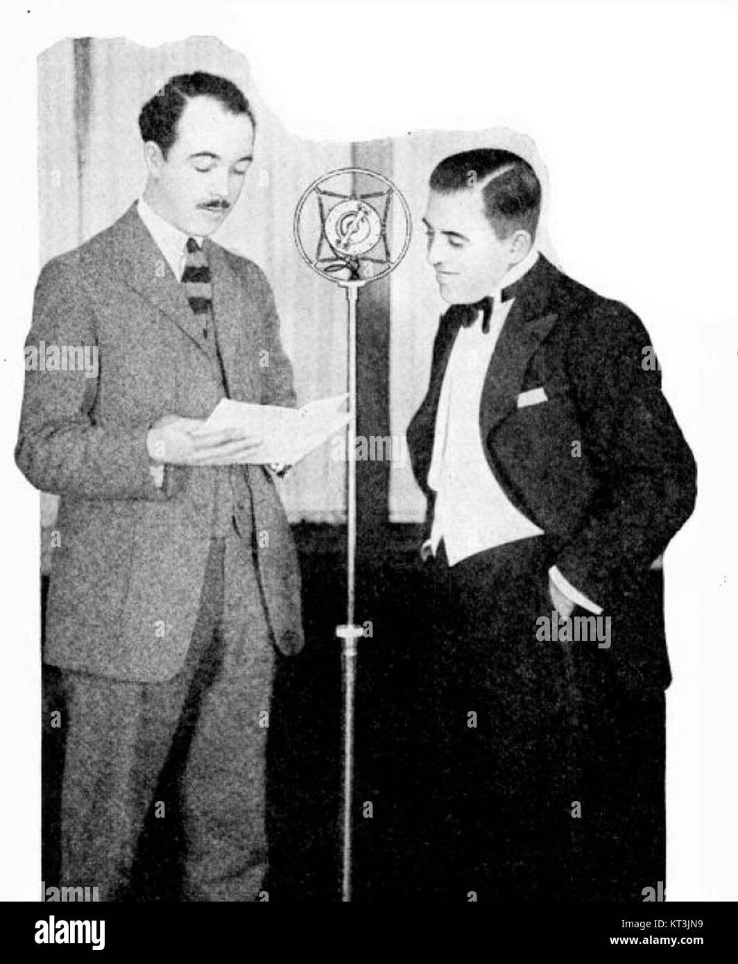 George Olsen at WJZ with double button microphone 1926 Stock Photo - Alamy