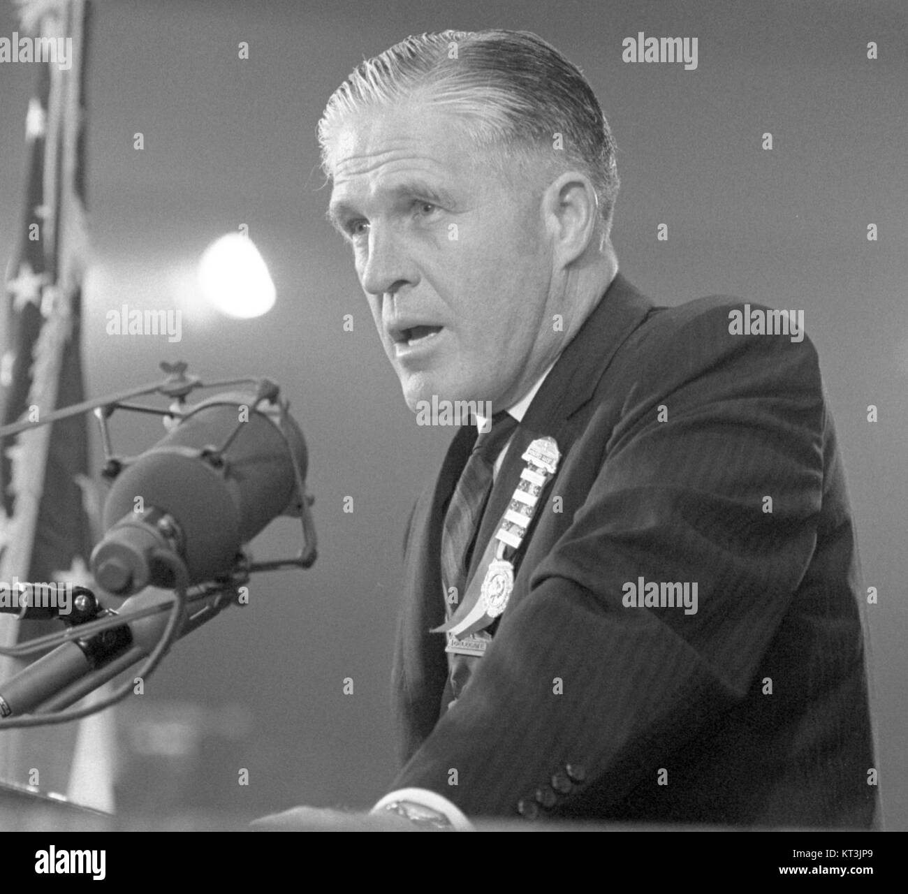This cropped image shows George Romney, a businessman and politician ...