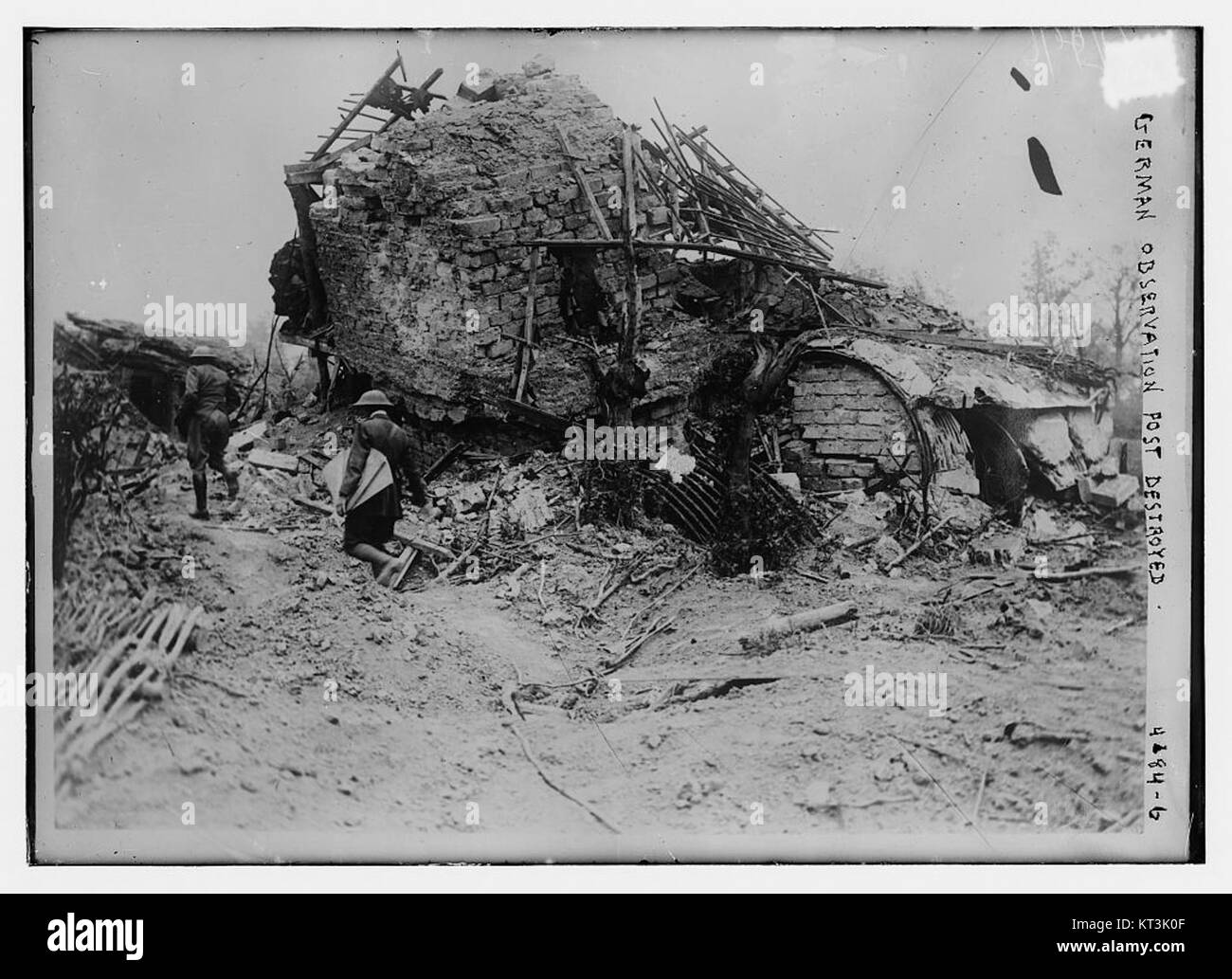This image captures a German observation post that was destroyed ...