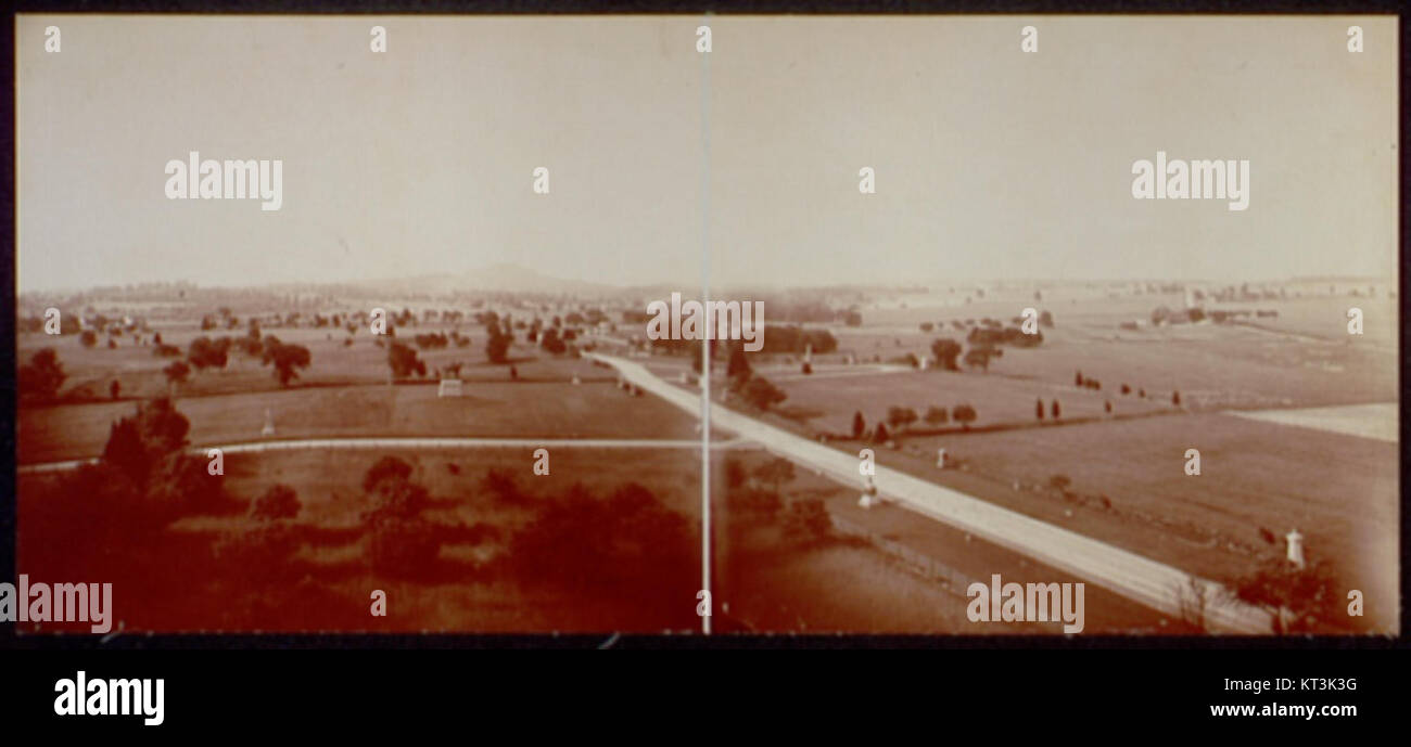 A historic photograph of the Gettysburg Battlefield in Pennsylvania ...