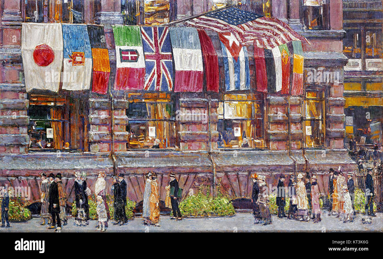 'Allied Flags' is a painting by Childe Hassam, created in April 1917 ...