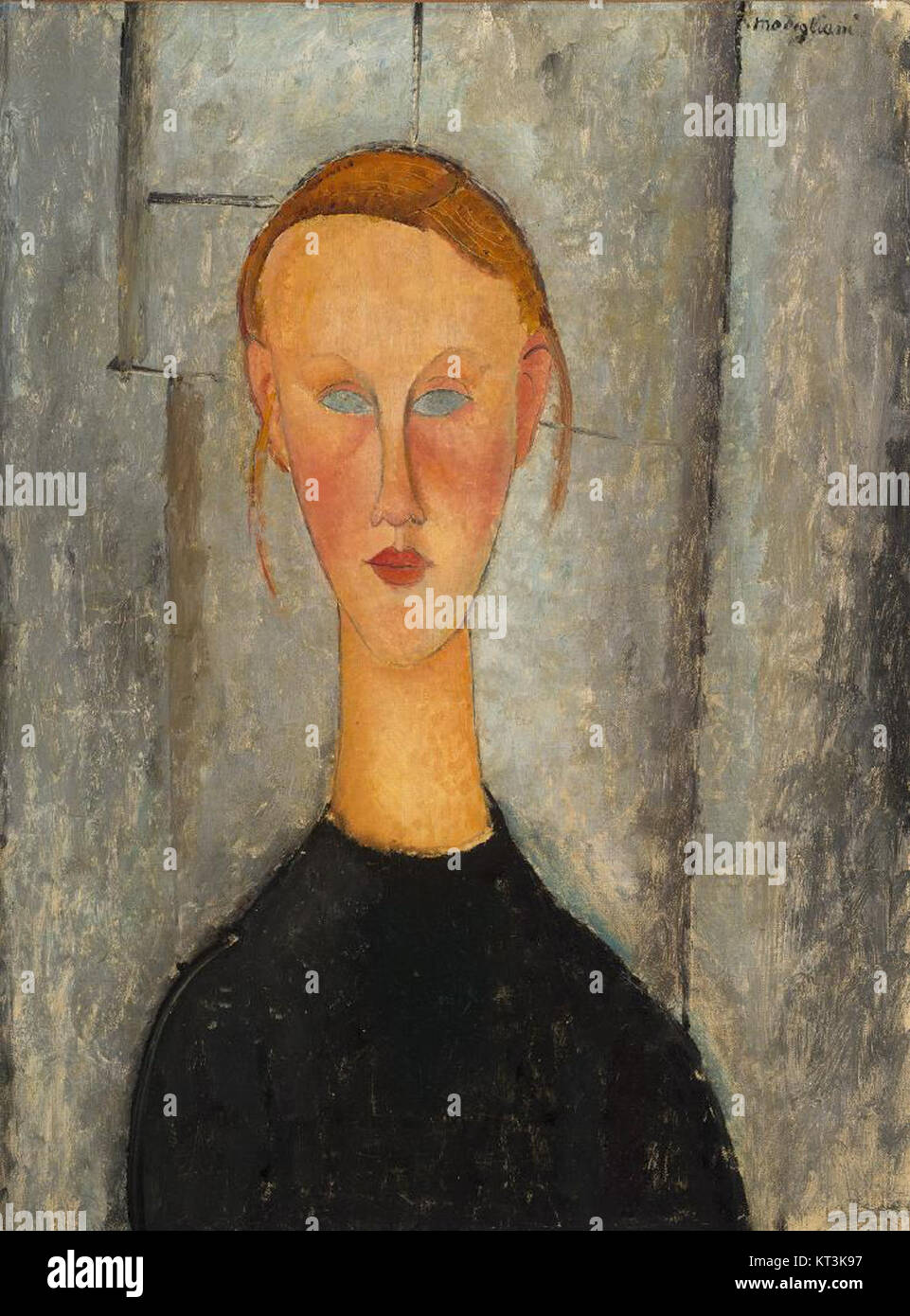 Girl with Blue Eyes by Amedeo Modigliani, 1918 Stock Photo - Alamy