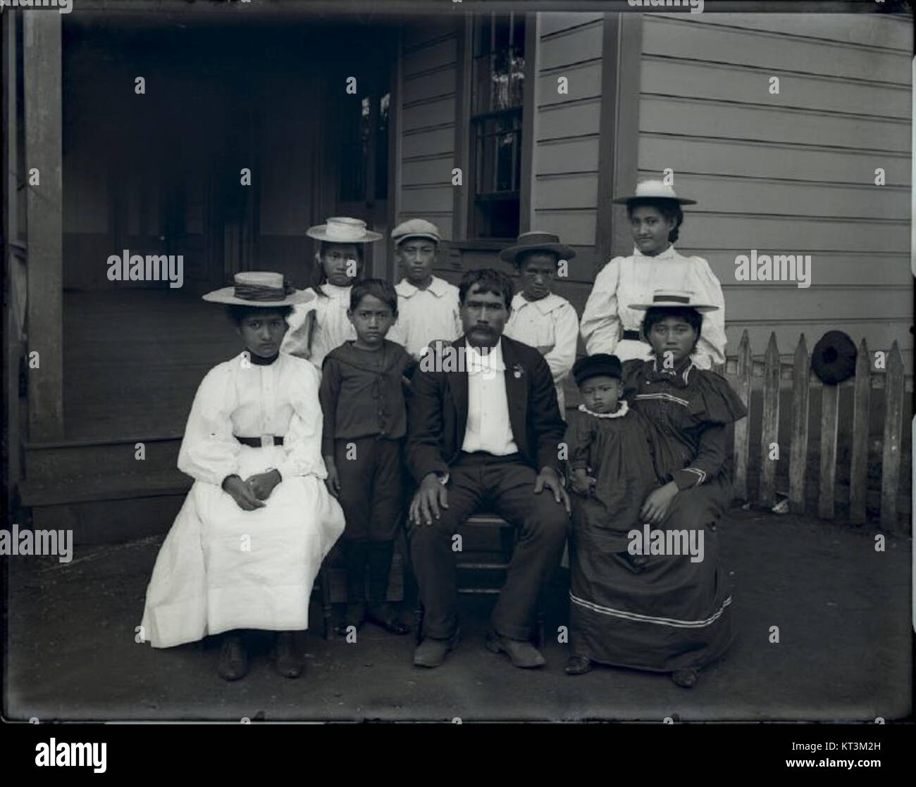 This photograph captures a group of Hawaiians taken by Brother Bertram ...