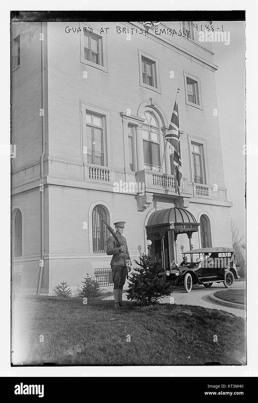 The British Embassy is guarded by official personnel to ensure the ...