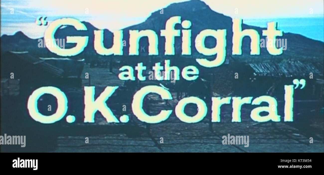 A historical photograph depicting the infamous Gunfight at the O.K ...