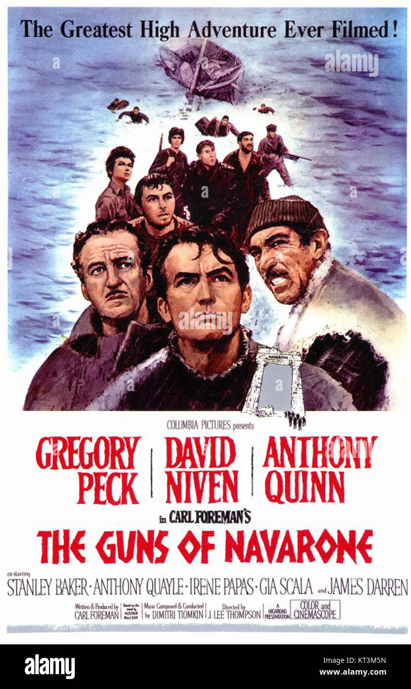 Still from the 1961 film 'The Guns of Navarone,' featuring key ...