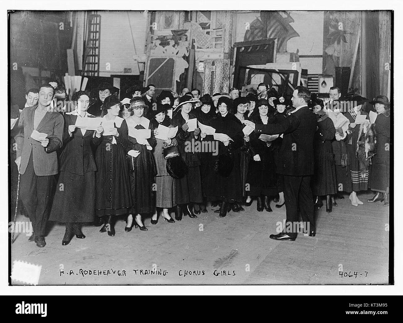 H.A. Rodeheaver is seen training chorus girls in a 20th-century ...