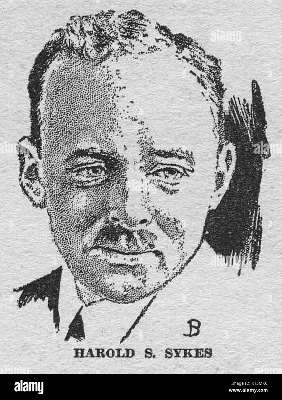 A photograph of Harold S. Sykes from 1929, depicting his role and ...