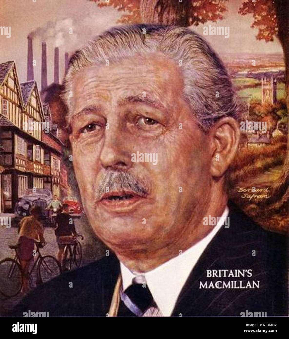 The portrait of Harold Macmillan, created by Bernard Safran in 1959 ...