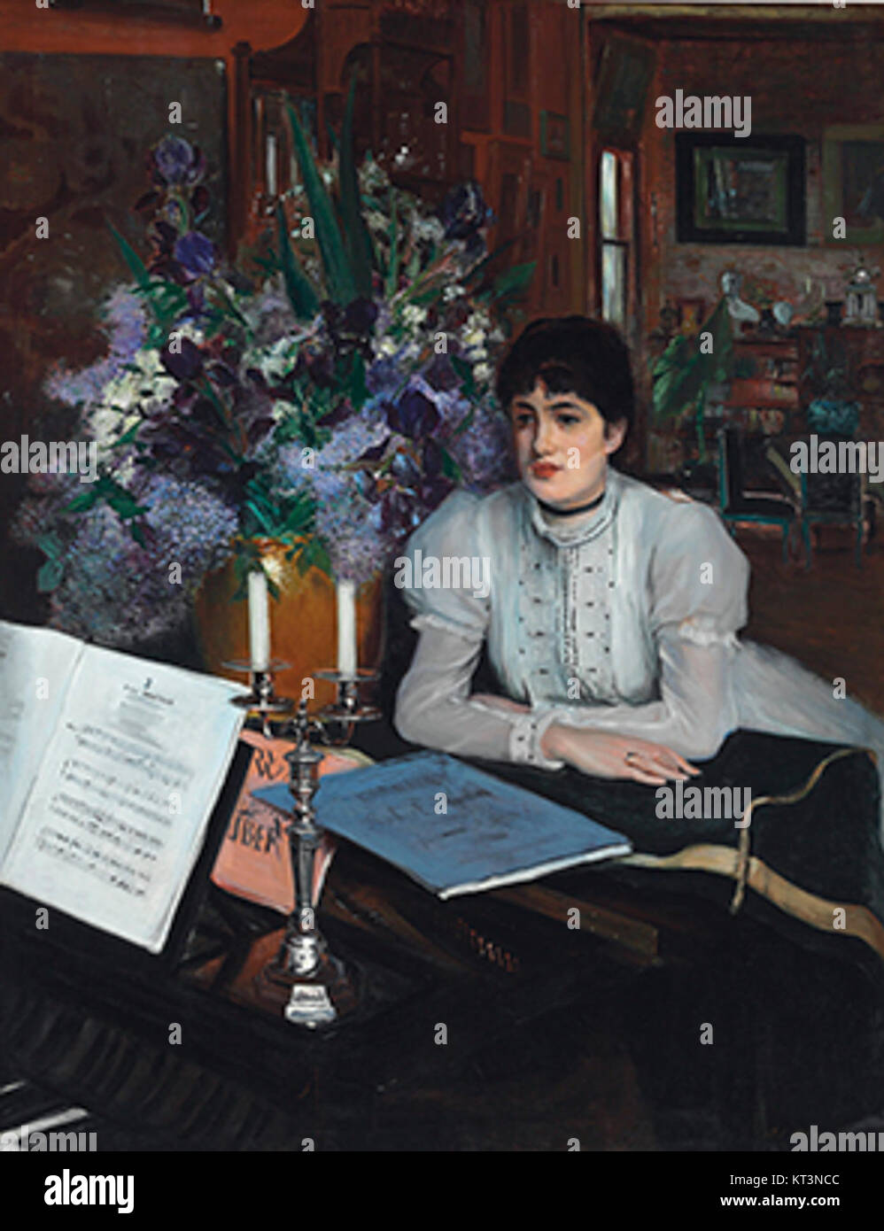 Henriette Chabot at the Piano, painted by Jacques-CÃ©line Blanche ...