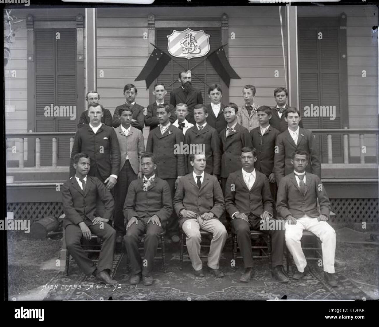 A 1895 photograph titled 'High Class' depicting students of Saint Louis ...