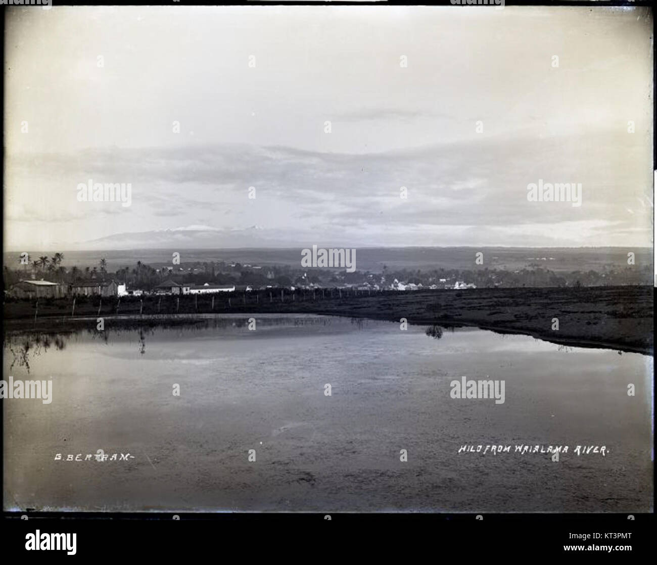 Photograph of Hilo from the Waiakea River, captured by Brother Bertram ...