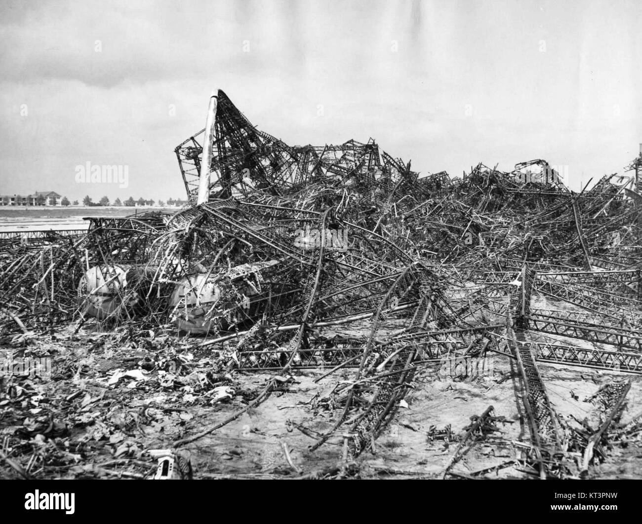 This close-up image shows the wreckage of the Hindenburg, the German ...