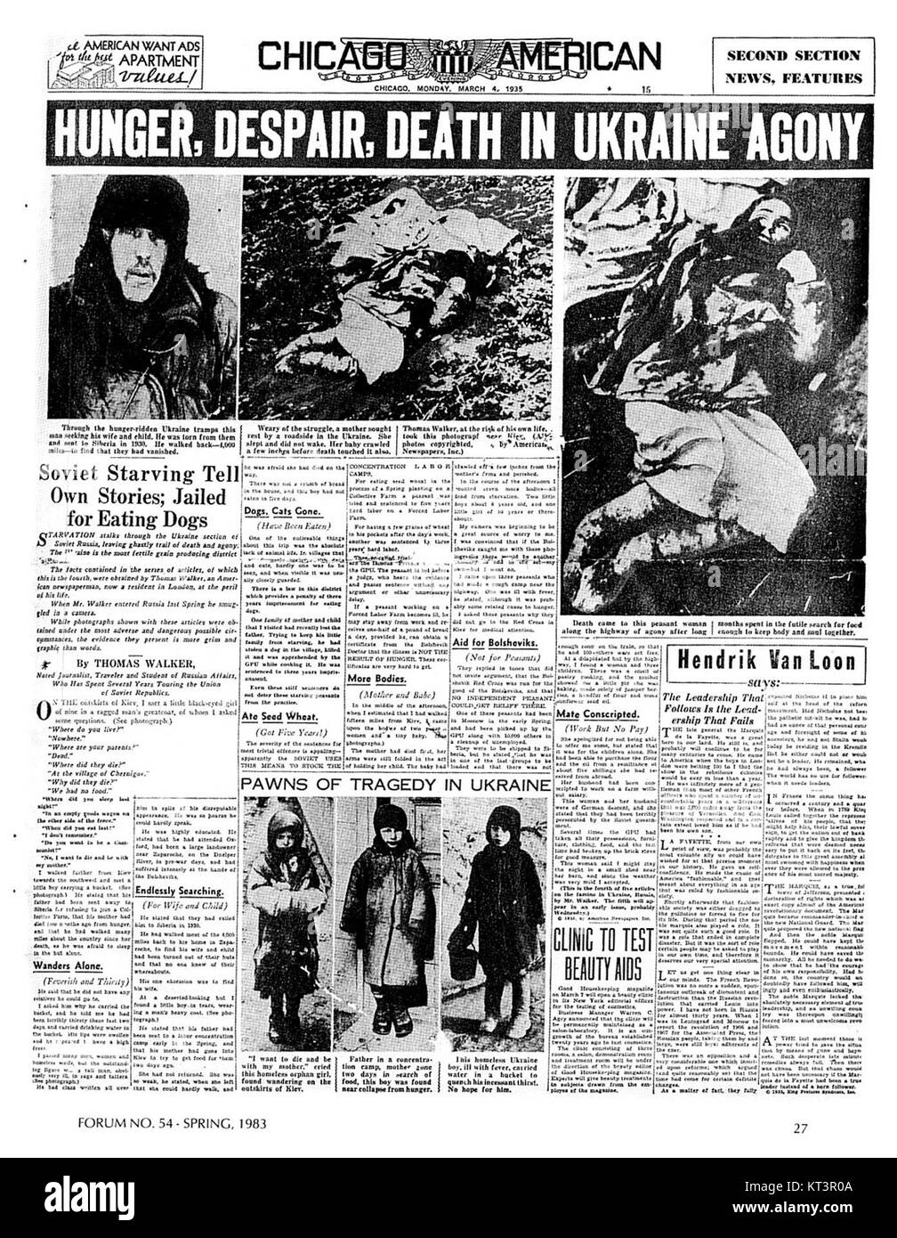 The event in Chicago on March 3, 1935, commemorated the Holodomor ...