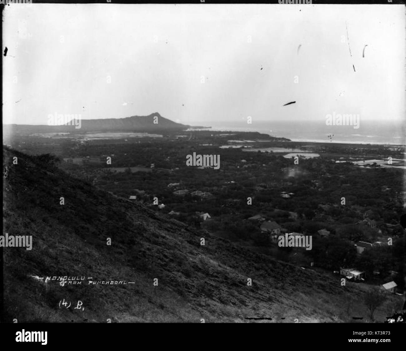 This photograph taken from Punchbowl, a volcanic crater in Honolulu ...