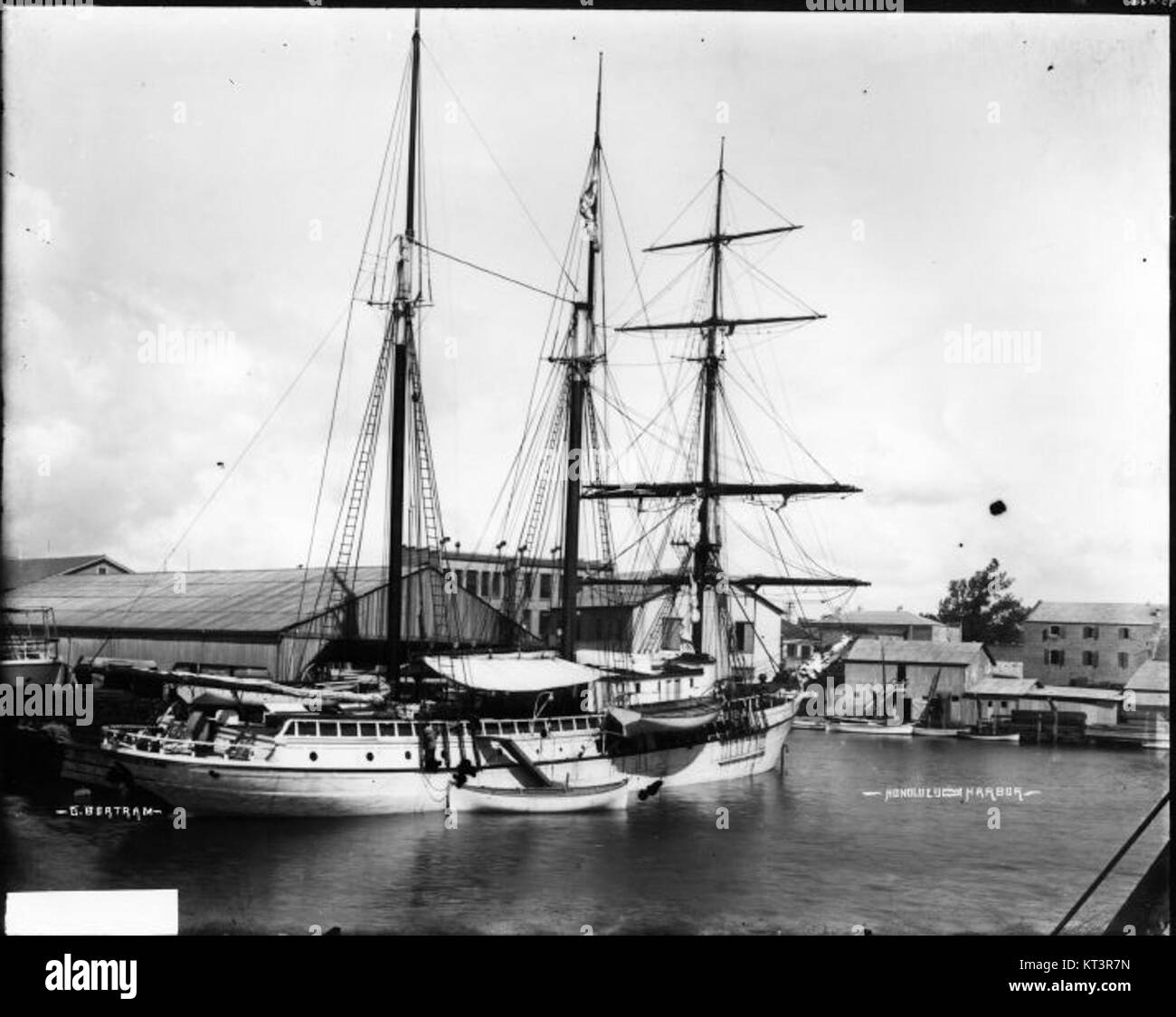 This photograph of Honolulu Harbor, taken by Brother Bertram, captures ...