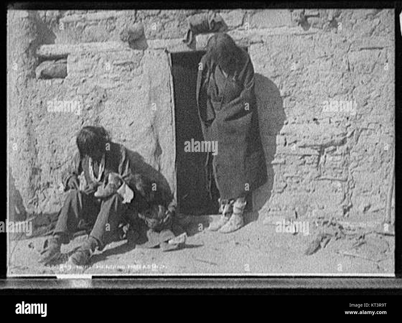 The Hopi Mending Moccasins, dating from 1900, showcase the traditional ...