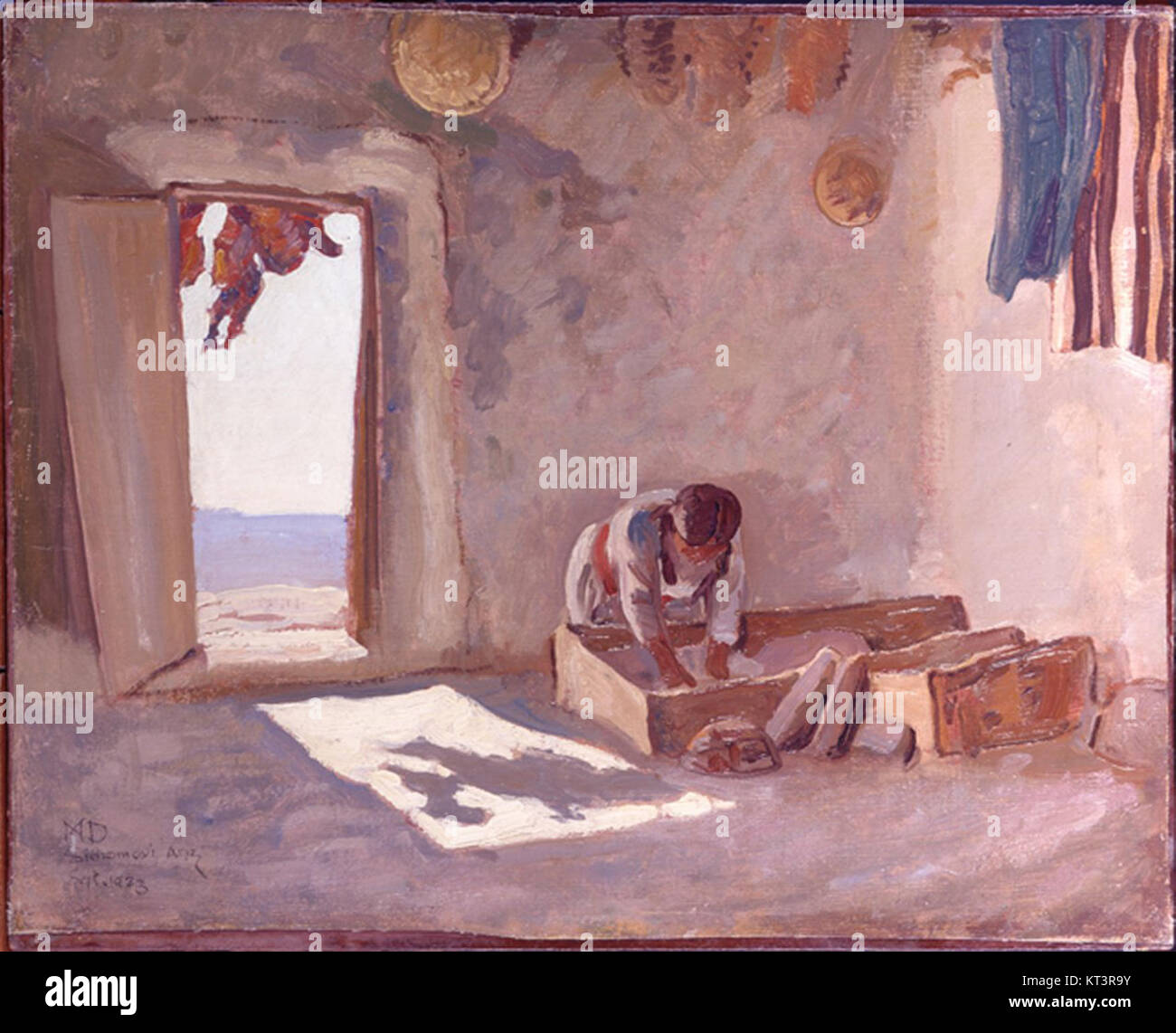 *Hopi Interior* by Maynard Dixon is a painting depicting the interior ...