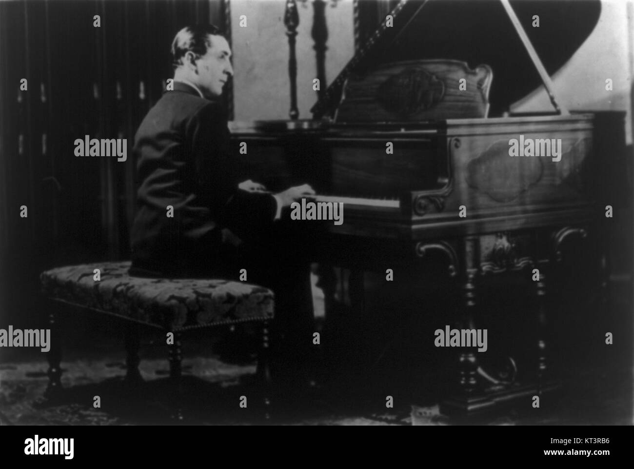 A photo of pianist Vladimir Horowitz performing on a piano, captured by ...