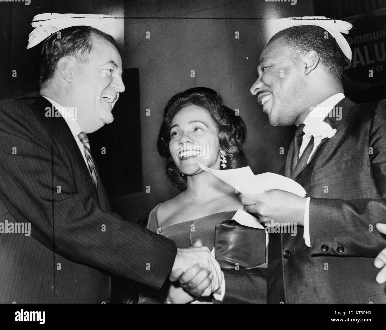 This photograph captures Hubert Humphrey, U.S. Vice President, with Dr ...
