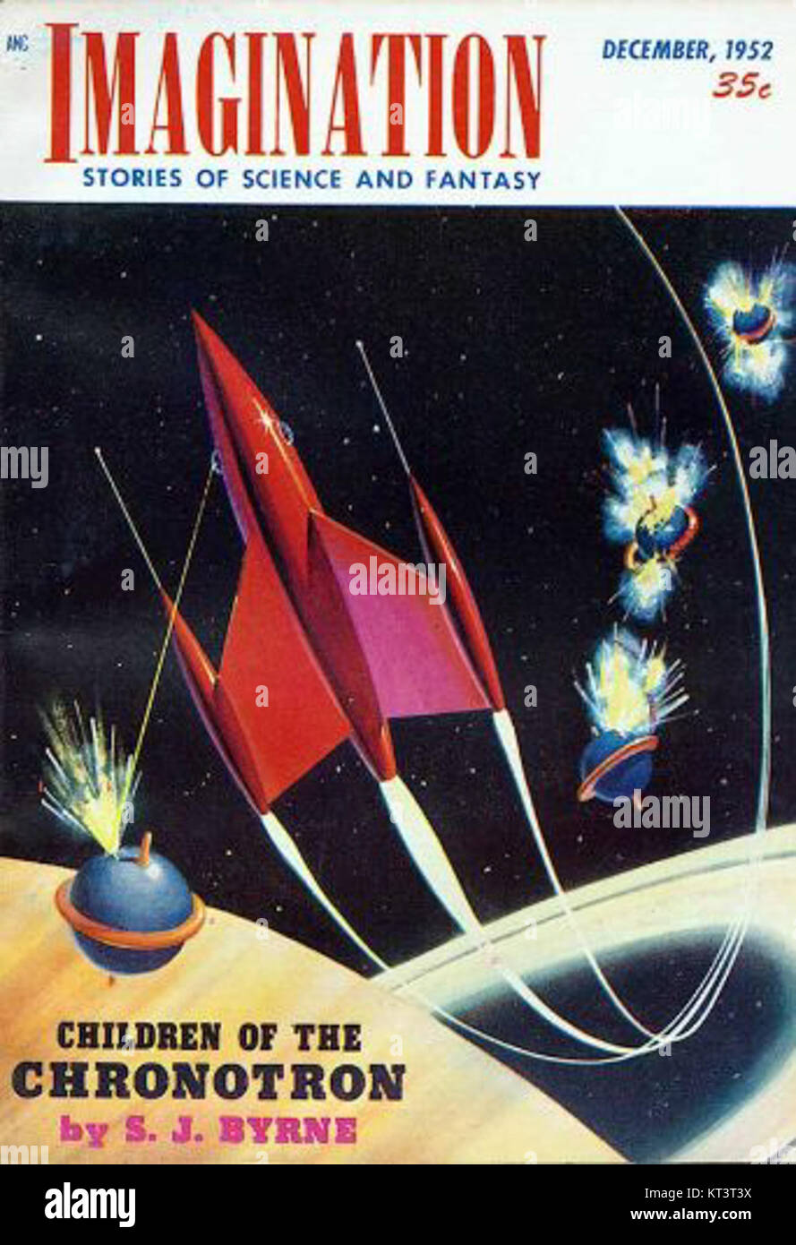 The December 1952 cover of *Imagination* magazine, featuring science ...