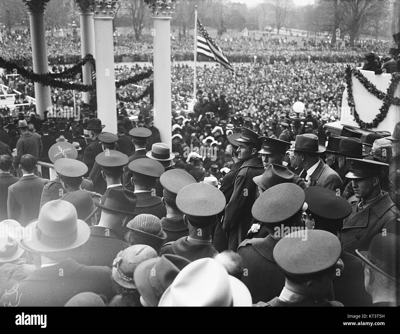 The inauguration of Franklin D. Roosevelt, attended by a large crowd ...