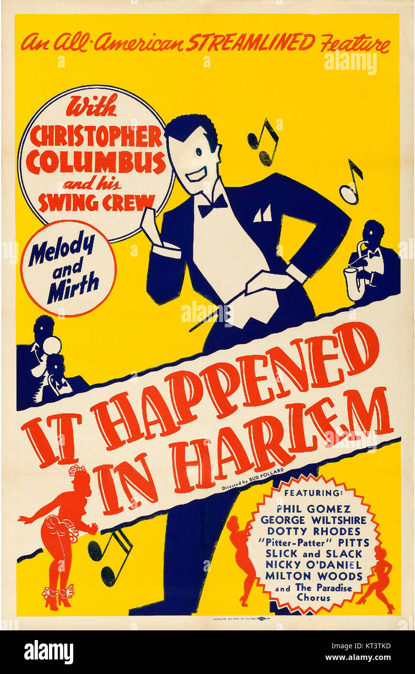 The film poster for *It Happened in Harlem* represents a 1940s movie ...