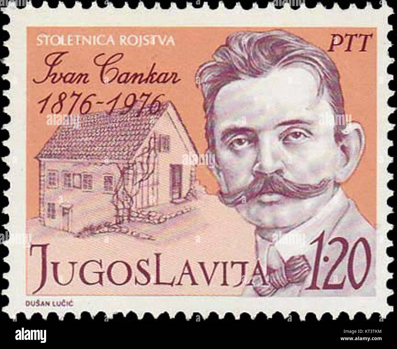A 1976 stamp from Yugoslavia featuring Ivan Cankar, a renowned ...