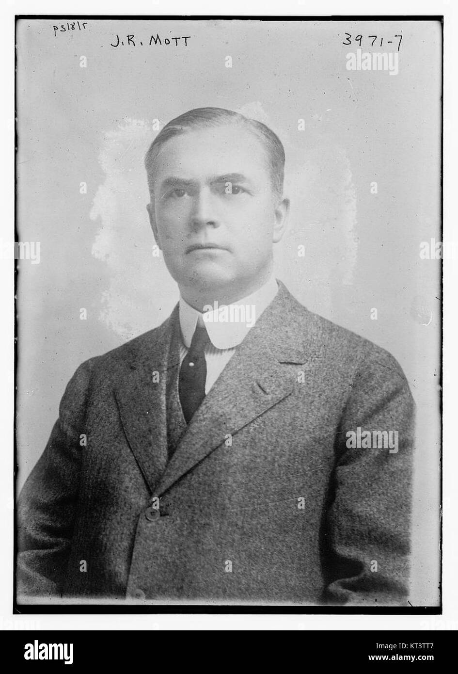 A portrait photograph of J.R. Mott, a significant individual ...