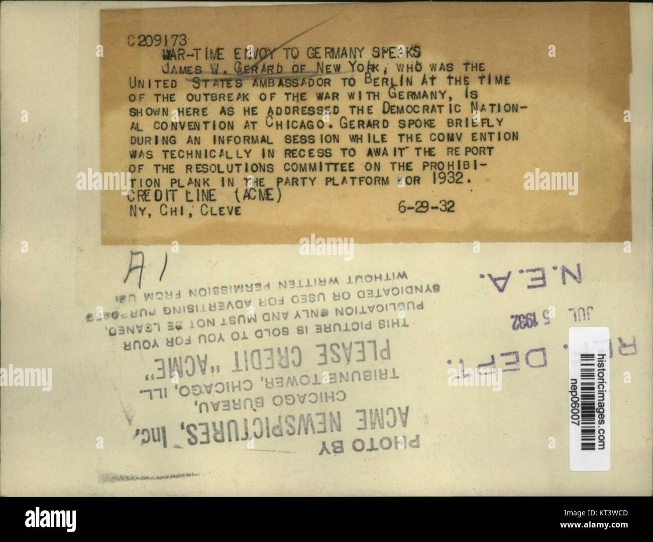 James Gerard was an influential figure at the 1932 Democratic National ...