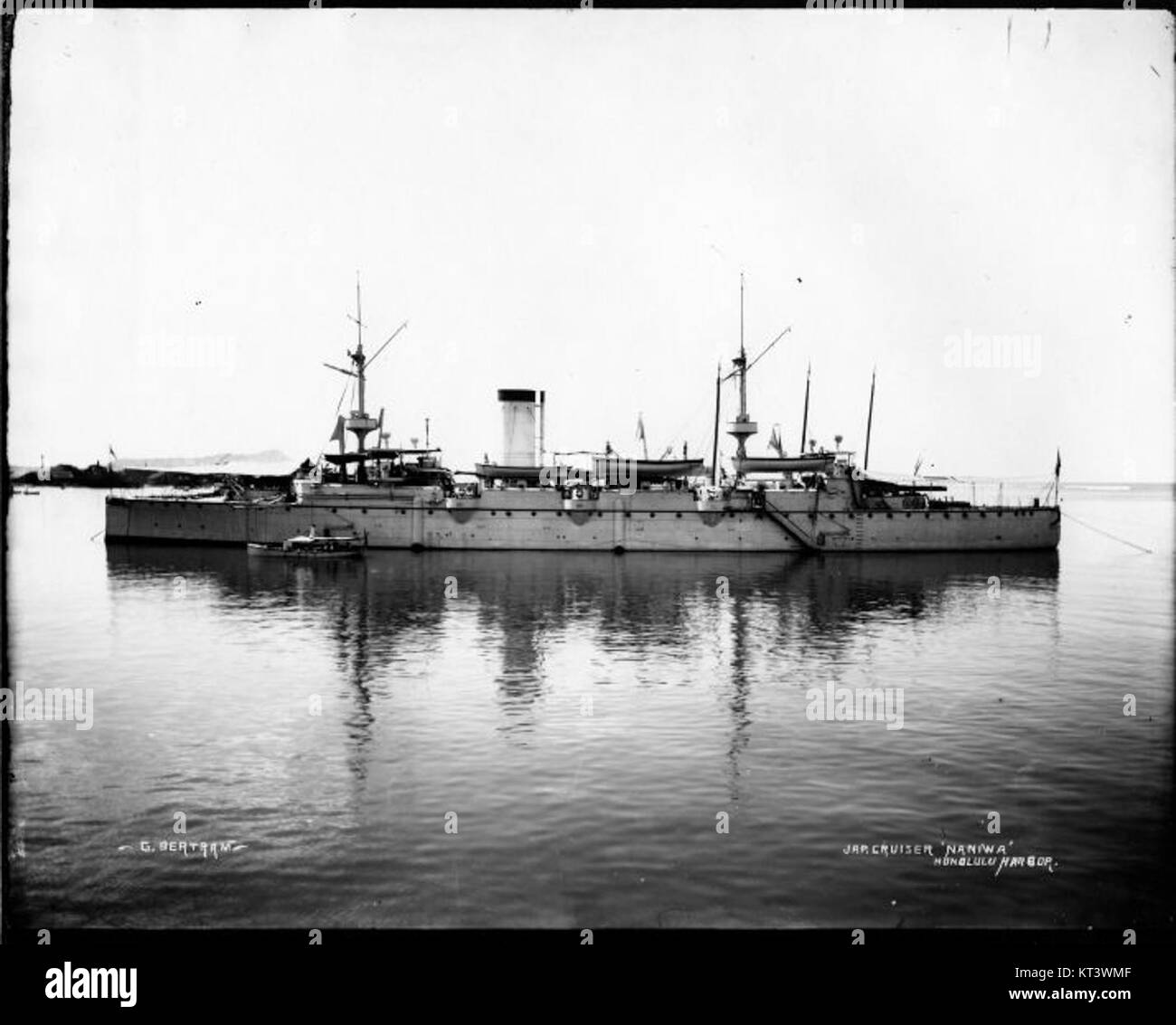 This photograph, taken by Brother Bertram, shows the Japanese cruiser ...