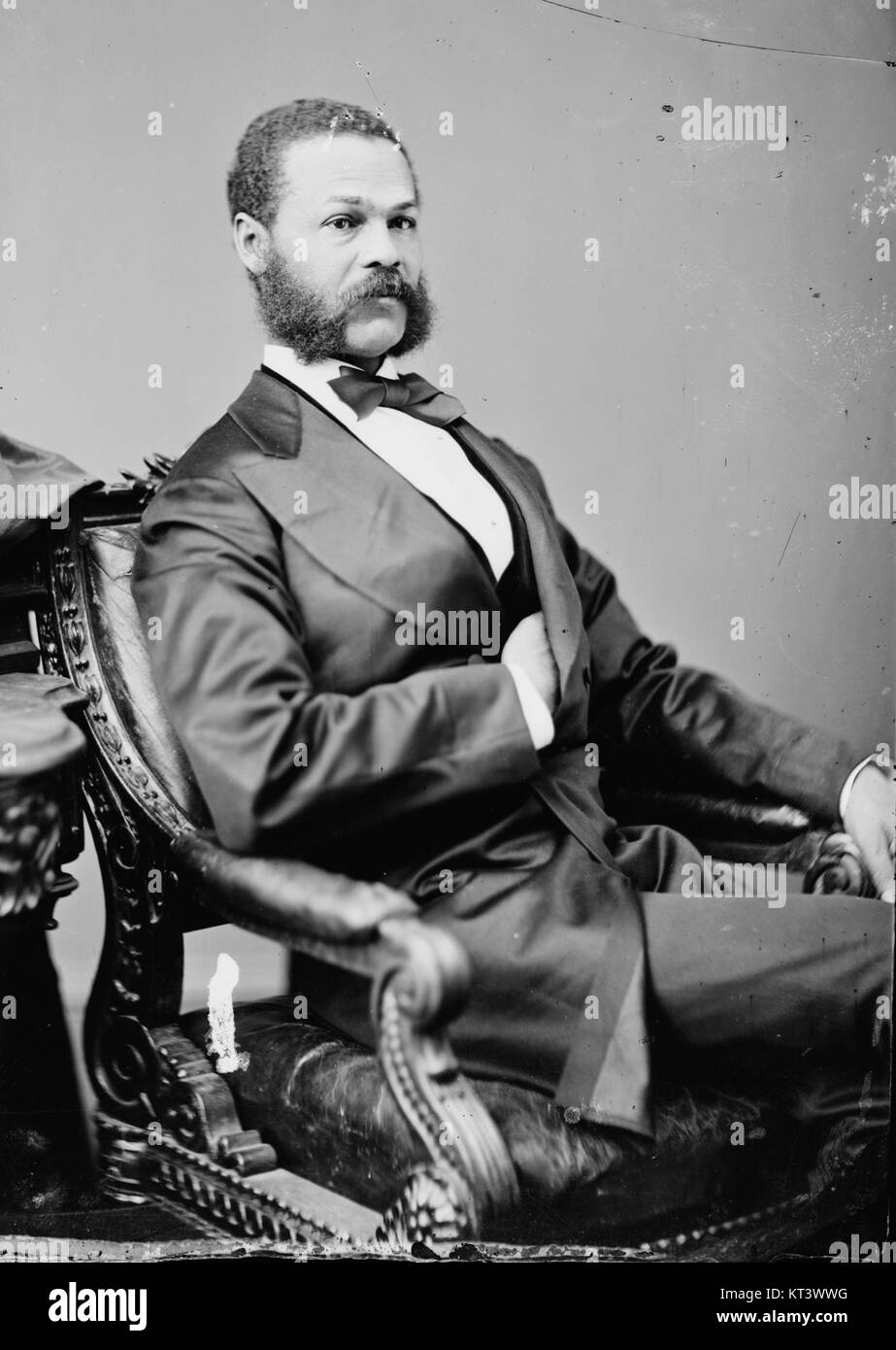 This photograph of Jefferson F. Long, taken by Brady-Handy, captures an ...