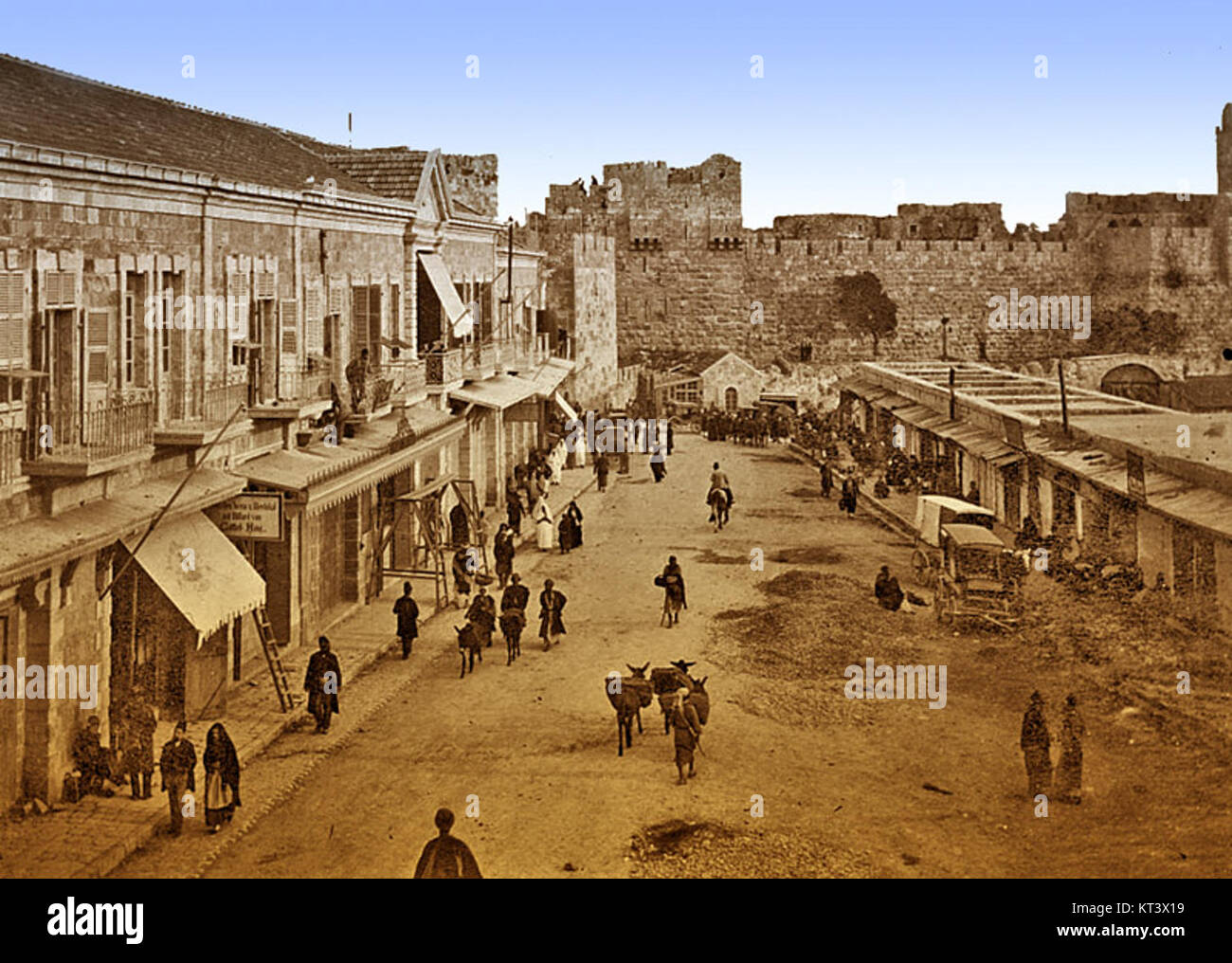 Jaffa Gate in Jerusalem is a historic entrance to the Old City, serving ...
