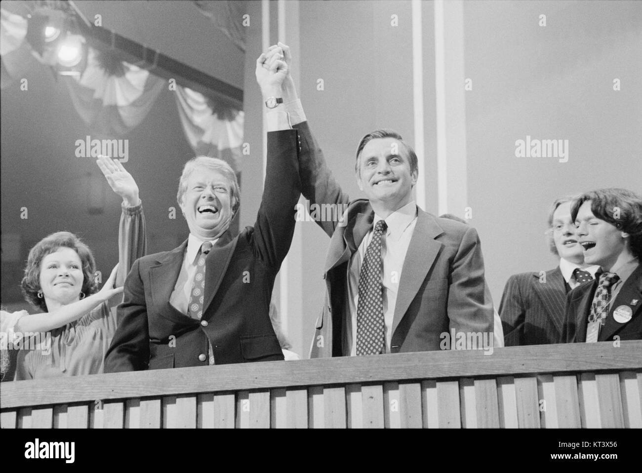 A photograph of Jimmy Carter and Walter Mondale at the Democratic ...