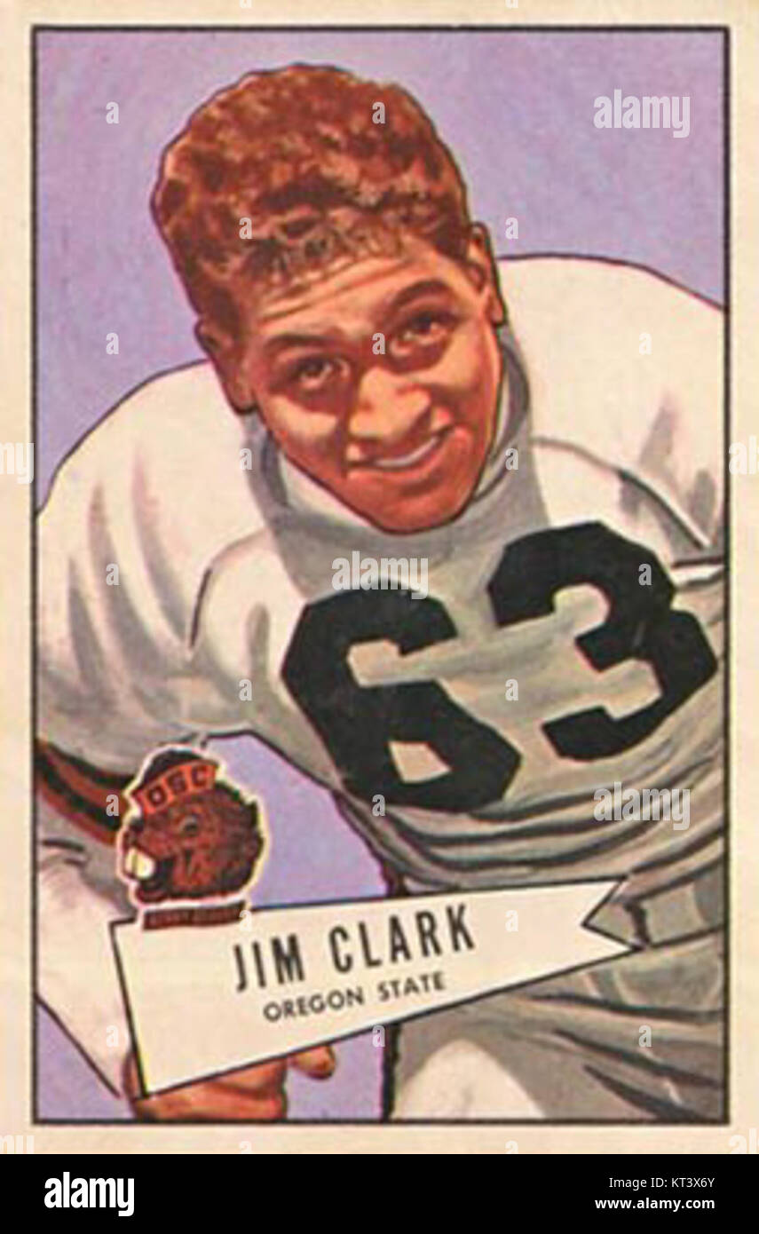 Jim Clark is featured in the 1952 Bowman Large baseball card set. This ...