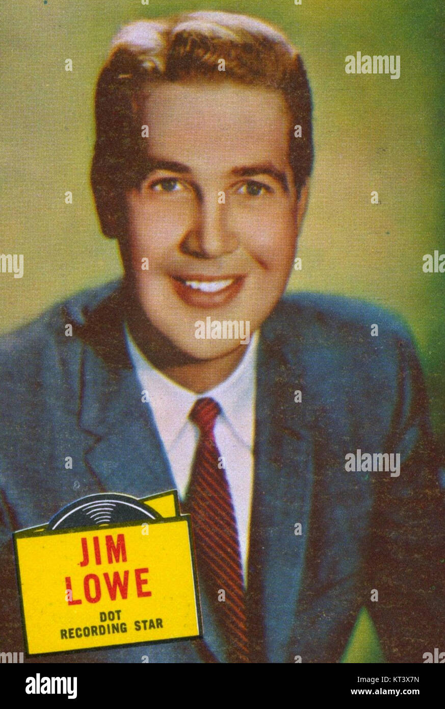 Jim Lowe, an American actor, is captured here in 1957, during his peak ...