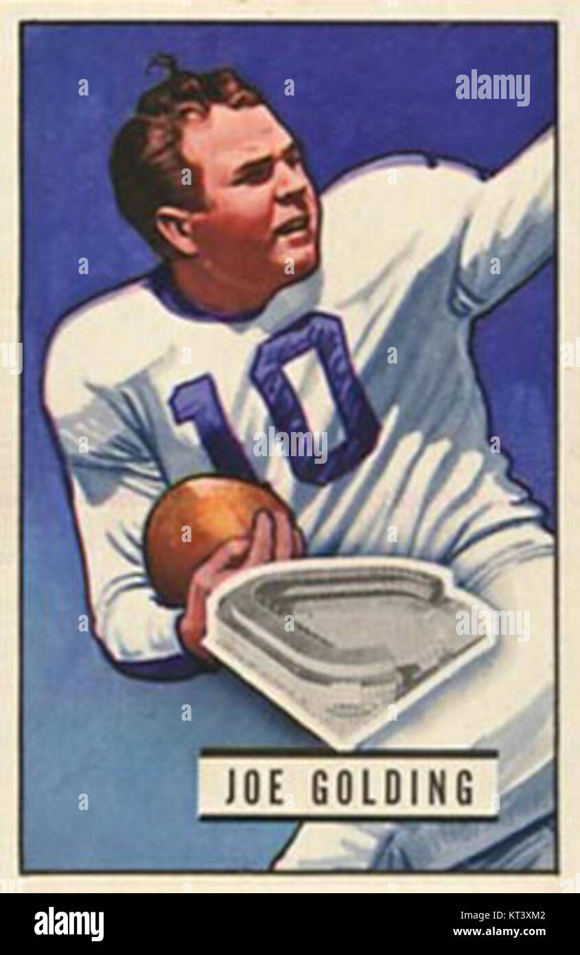 Joe Golding, a player featured in the 1951 Bowman baseball card set, is ...