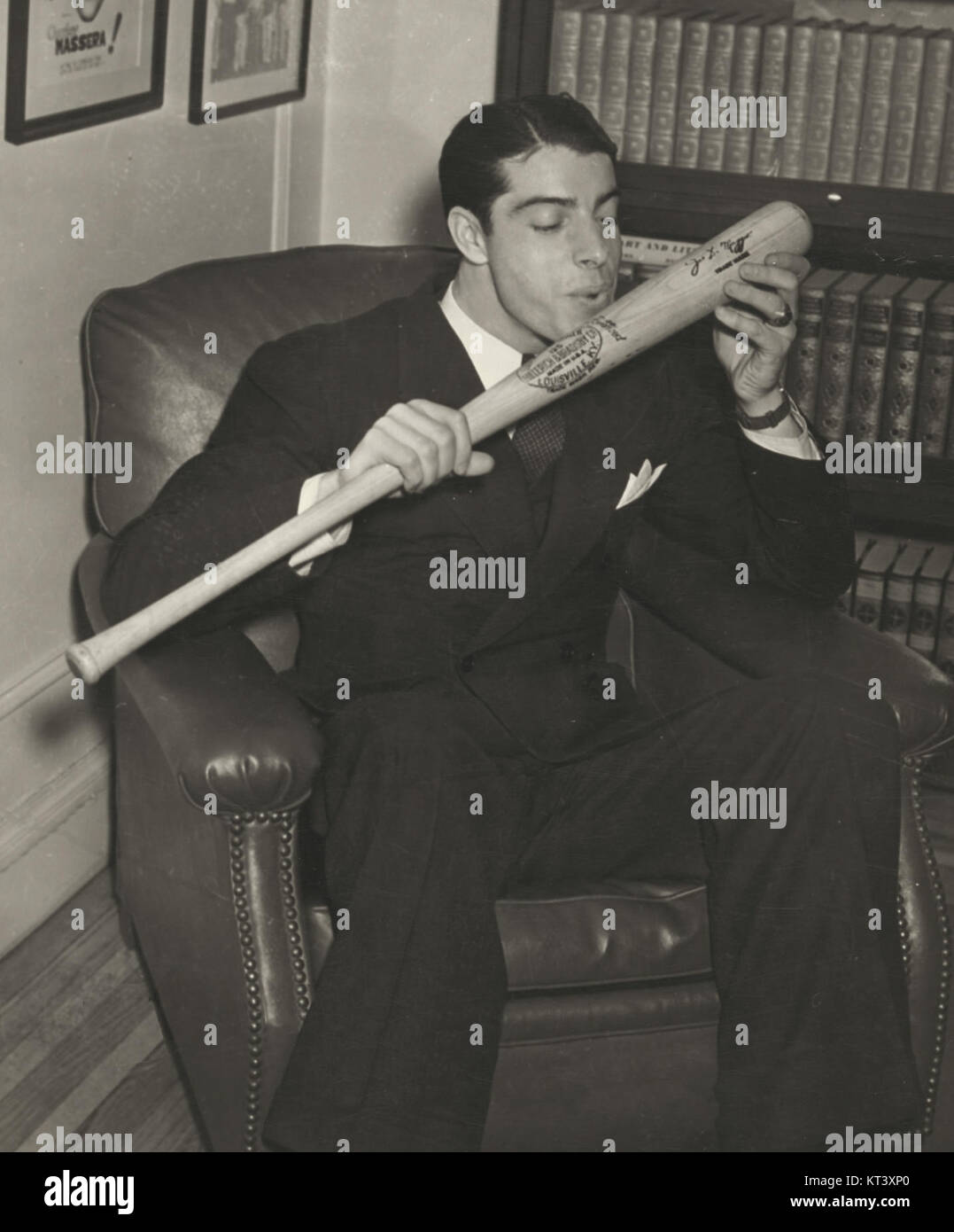 This iconic photograph shows Joe DiMaggio, the legendary baseball ...