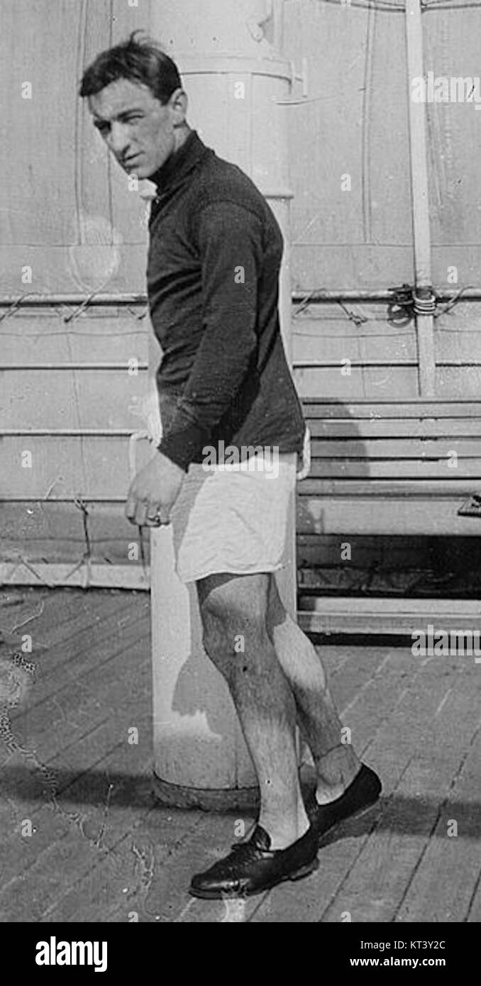 This photograph, dating back to around 1910, features Johnny Hayes, a ...