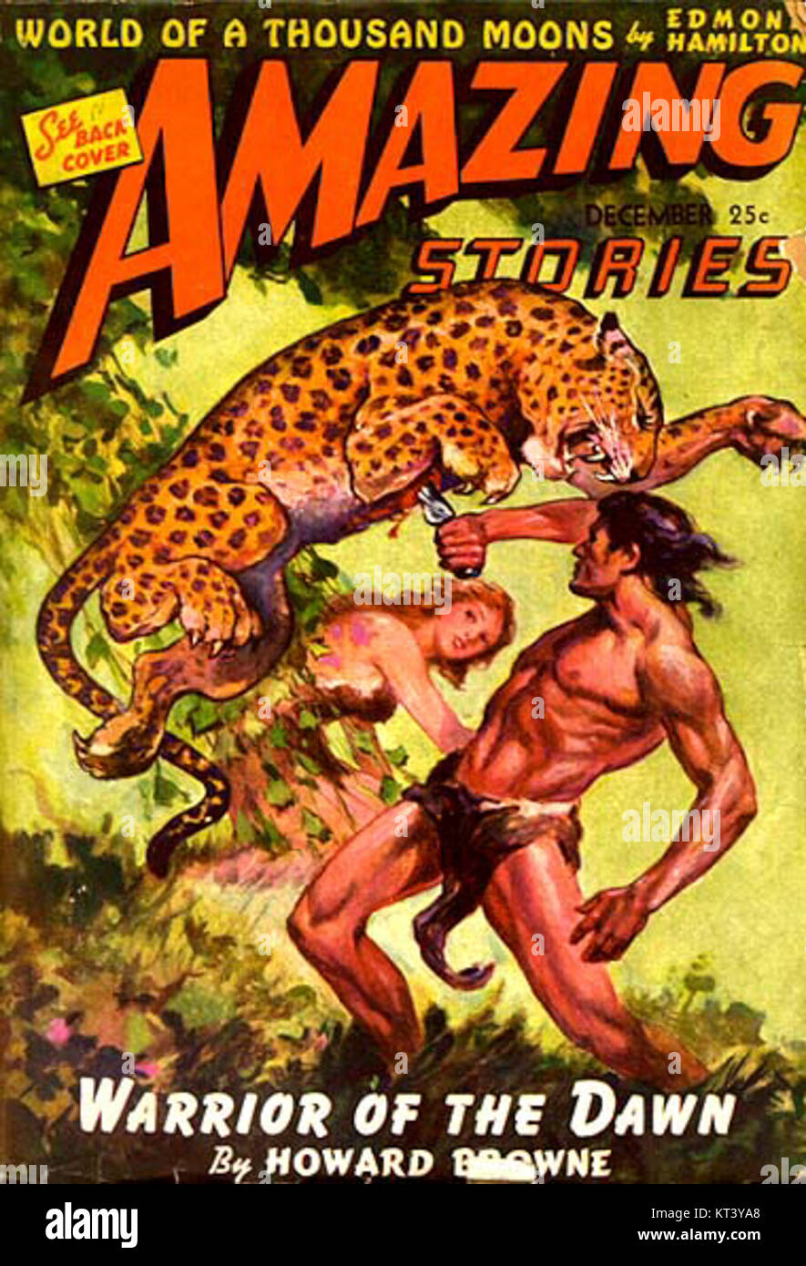 Cover of the 1942 edition of the magazine 'Amazing Stories,' a ...