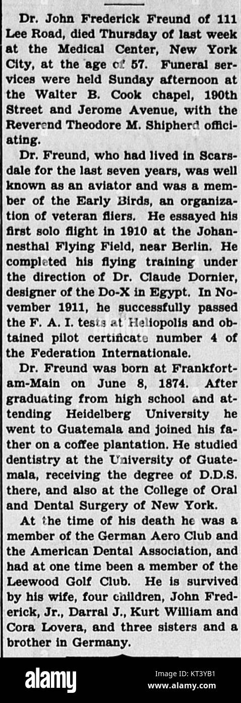 John Fredrick Freund, Sr., a notable figure from the early 20th century ...